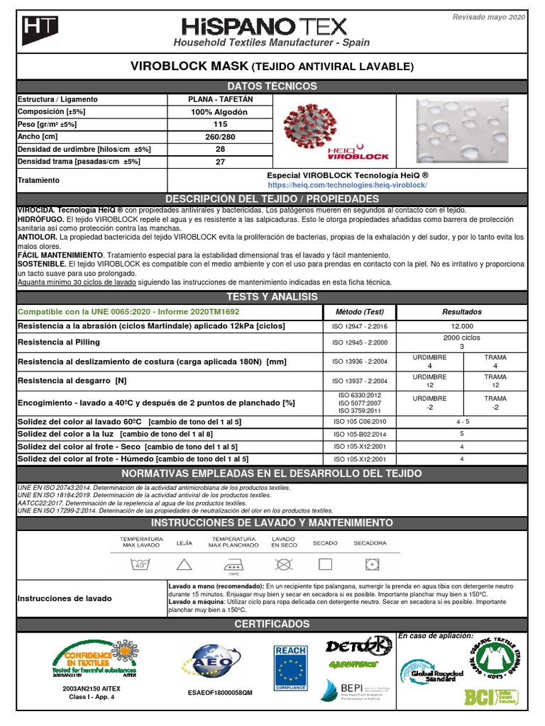 Mask Viroblock SP | PDF | Textiles