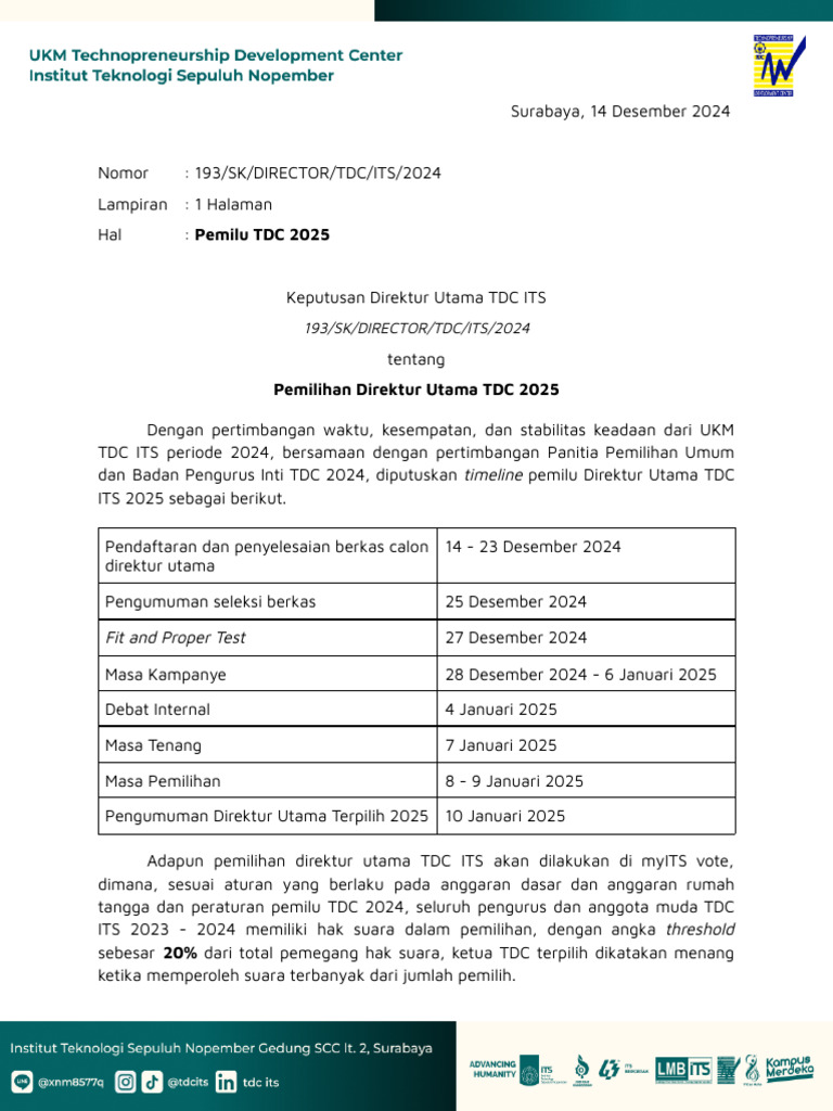 Sk_pemilu Tdc 2025 (1) | PDF