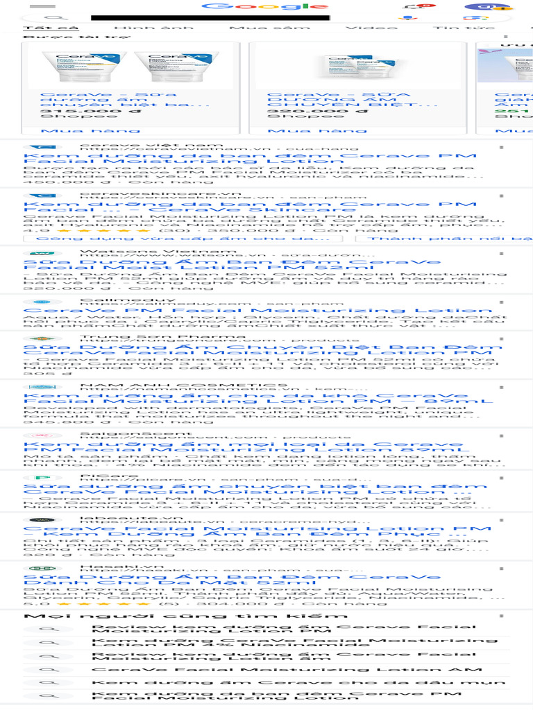 kem dưỡng cerave facial moisturizing lotion pm - Tìm trên Google | PDF