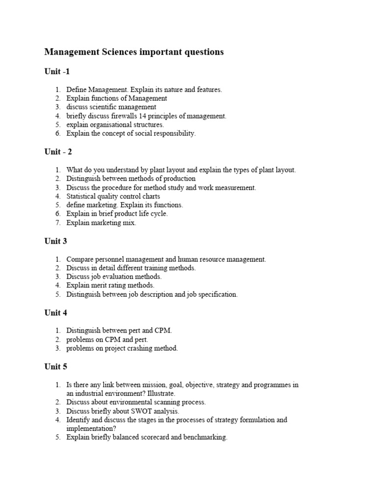 MS Imp Questions | PDF