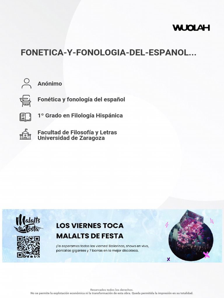 Wuolah Free FONETICA Y FONOLOGIA DEL ESPANOL JL ALIAGA | PDF | Lingüística | Fonema