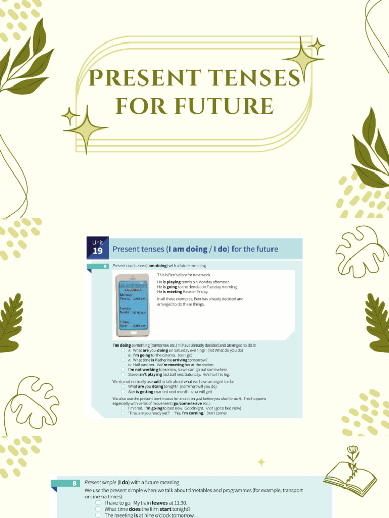 Present tenses for future | PDF