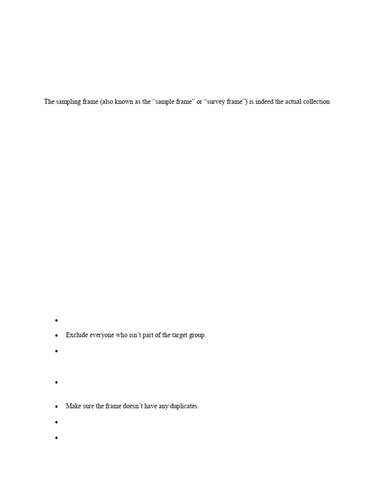 Understanding Sampling Frames in Research | PDF | Sampling (Statistics ...