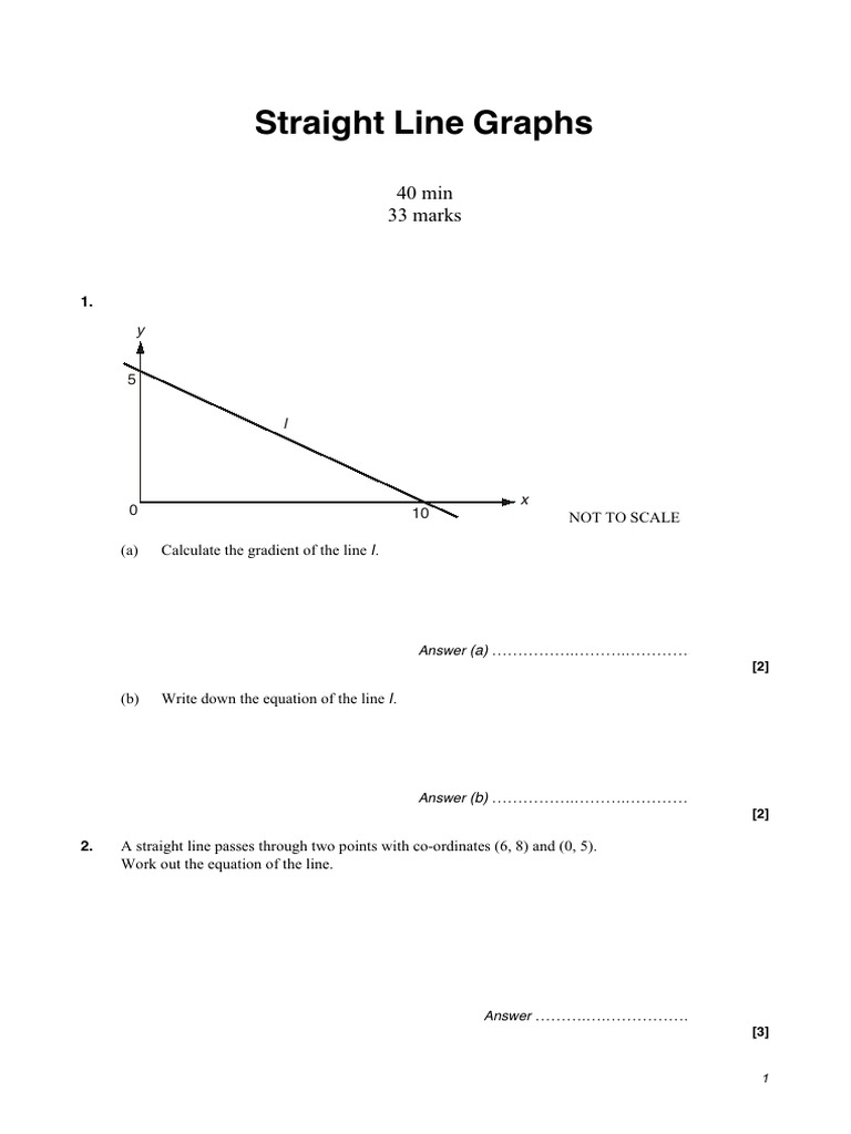Straight Line Graphs | PDF