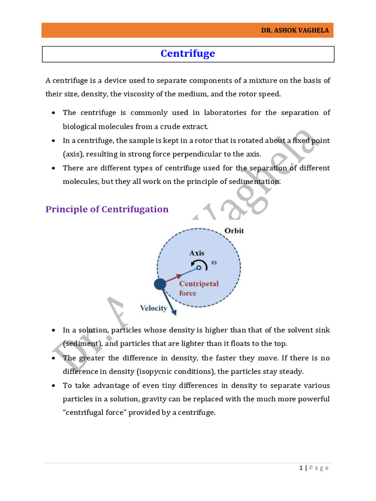 Centrifuge | PDF | Centrifuge | Centrifugation