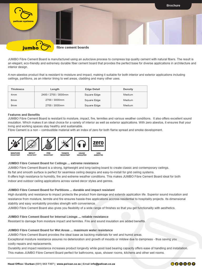 Brochure JUMBO Fibre Cement Boards | PDF | Fibers | Building Insulation