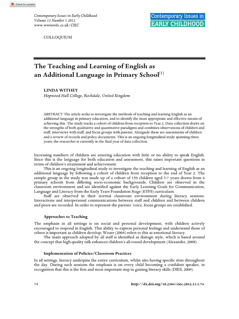 Teaching English as an Additional Language | PDF | Second Language ...