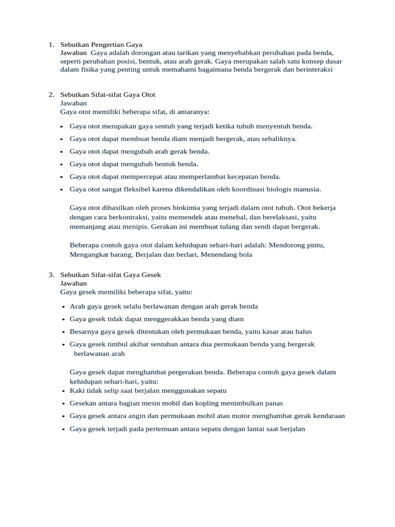 Pengertian Gaya | PDF