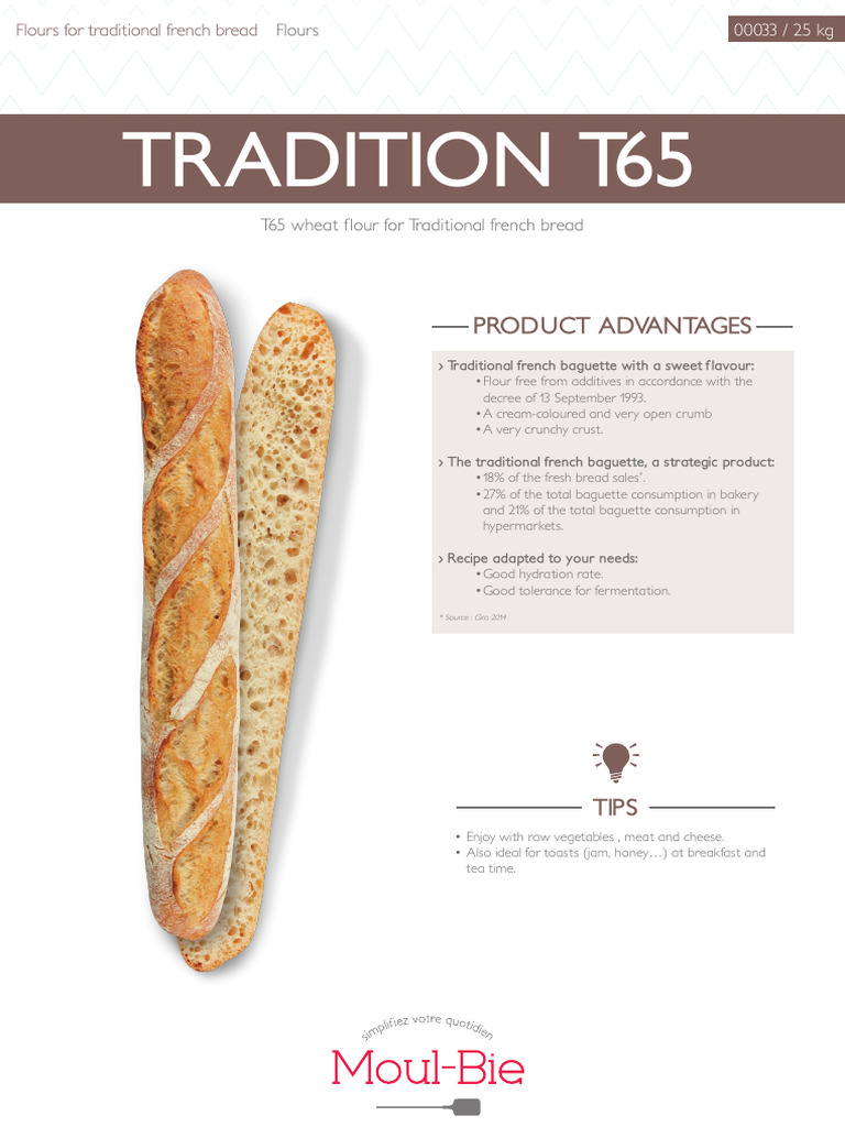 Fiche Farine Tradition T65 EN STC | PDF | Breads | Foods