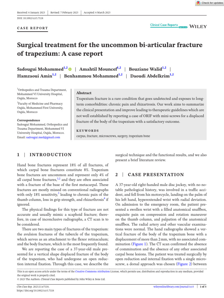 Clinical Case Reports - 2023 - Mohammed - Surgical treatment for the ...