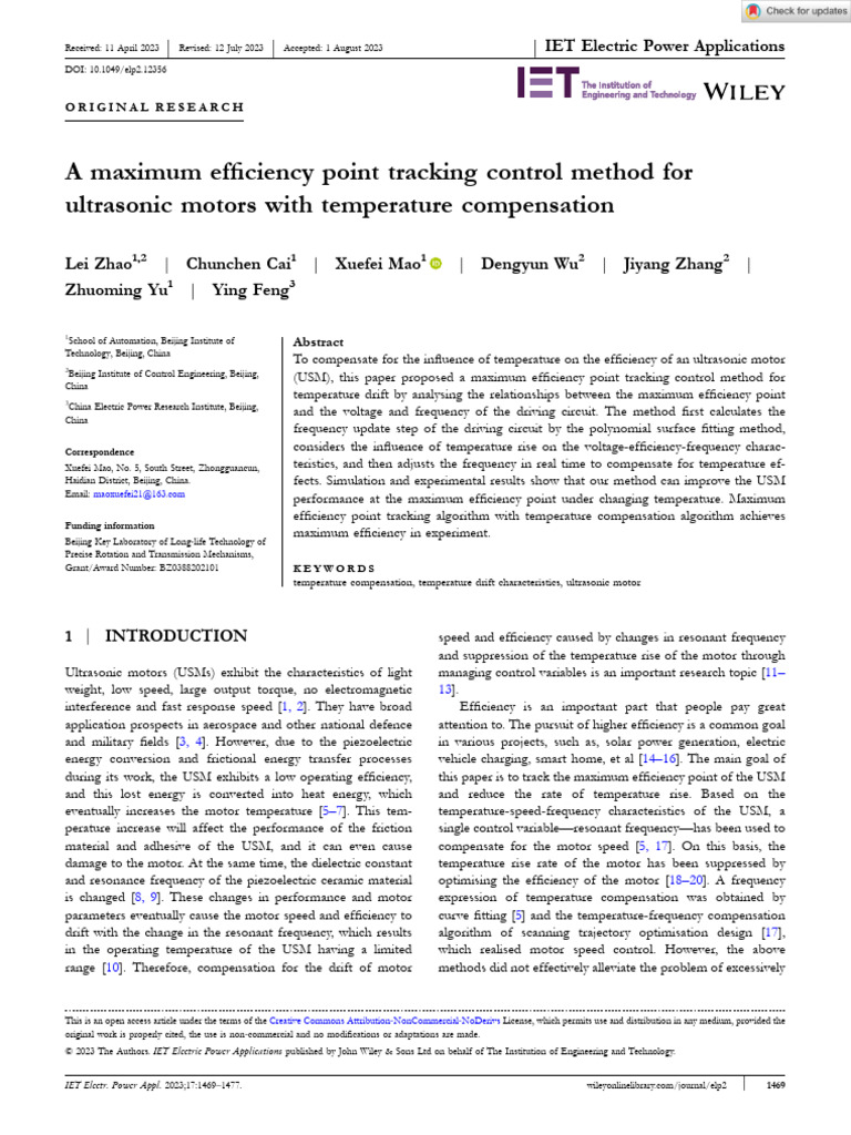 IET Electric Power Appl - 2023 - Zhao - A Maximum Efficiency Point ...