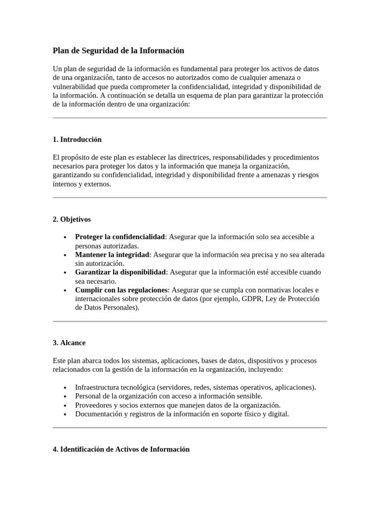 Plan de Seguridad de La Información | PDF | Seguridad | La seguridad informática
