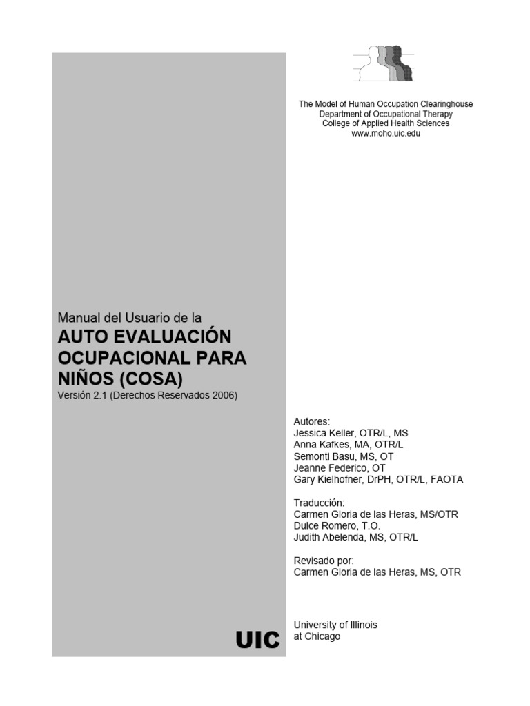 Evaluaciones MOHO en español-COSA | PDF | Cliente | Comportamiento
