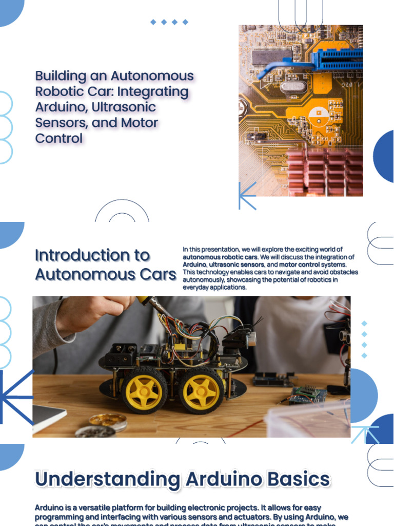 Slidesgo Building an Autonomous Robotic Car Integrating Arduino Ultrasonic Sensors and Motor ...