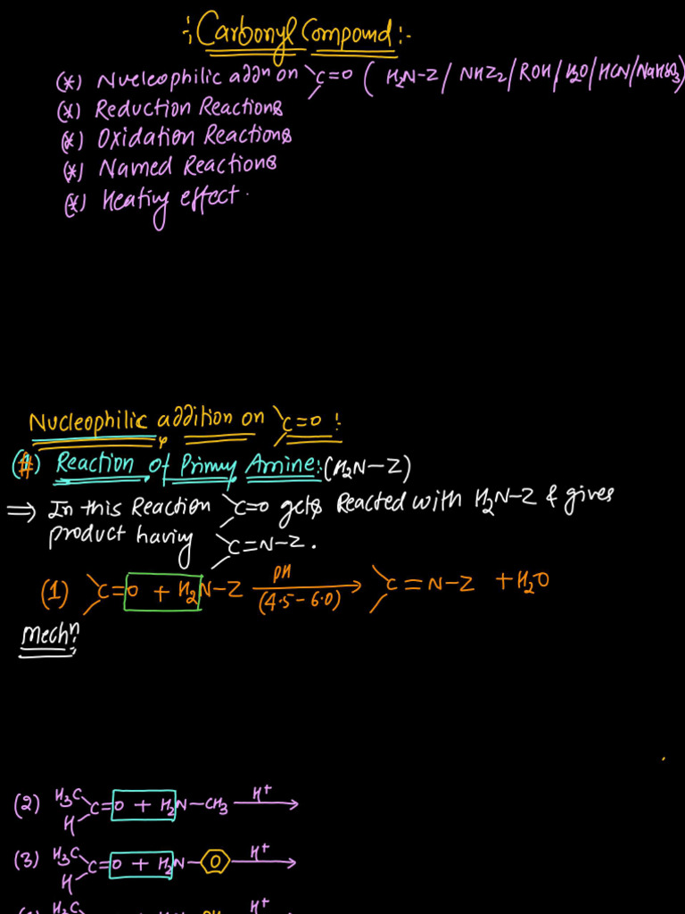 Carbonyl Compound - L-01 (Class Notes) - Nucleophilic Addition Reaction ...