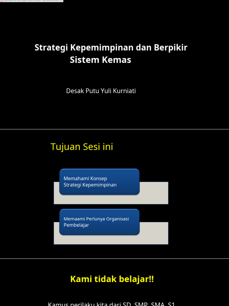 KSBS 1 DYK - Pengantar Dan Konsep Kepemimpinan Strategis Dan Organisasi Pembelajaran - En.id | PDF