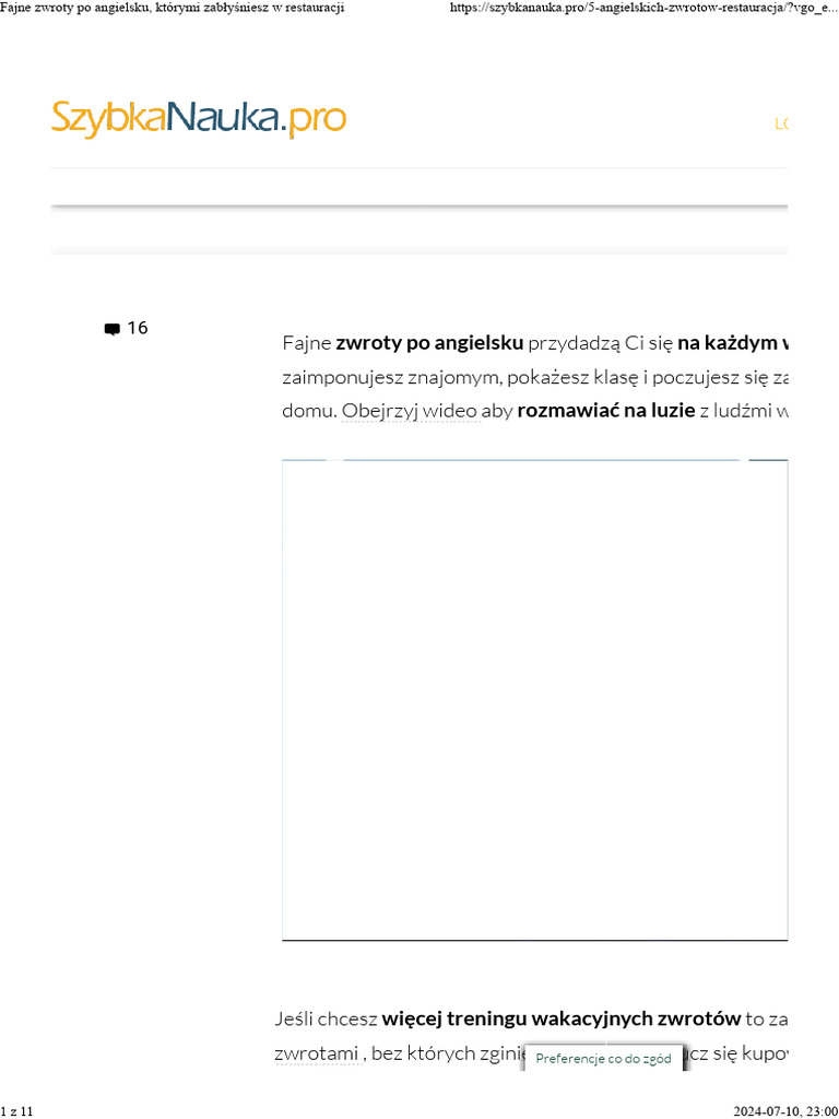 Fajne Zwroty Po Angielsku, Którymi Zabłyśniesz w Restauracji | PDF