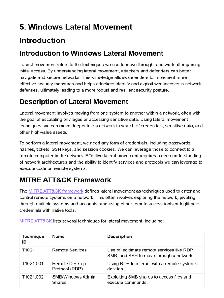 Windows Lateral Movement | PDF | Computer Network | Computing