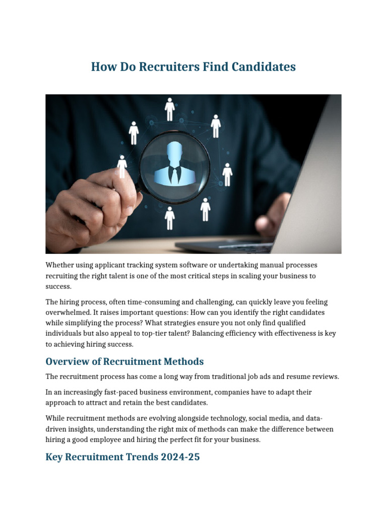 How Do Recruiters Find Candidates | PDF | Recruitment | Social Media
