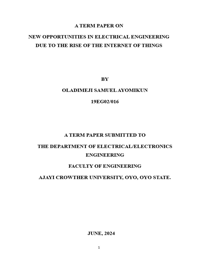 New Opportunities in Electrical Engineering Due To The Rise of The ...