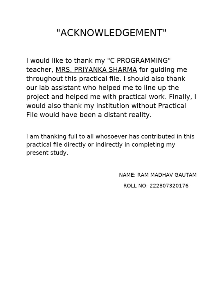 Acknowledgement 2 | PDF