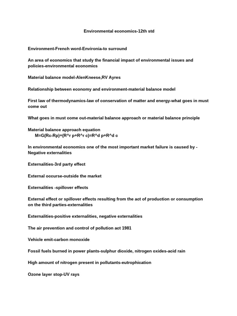 Environmental economics | PDF