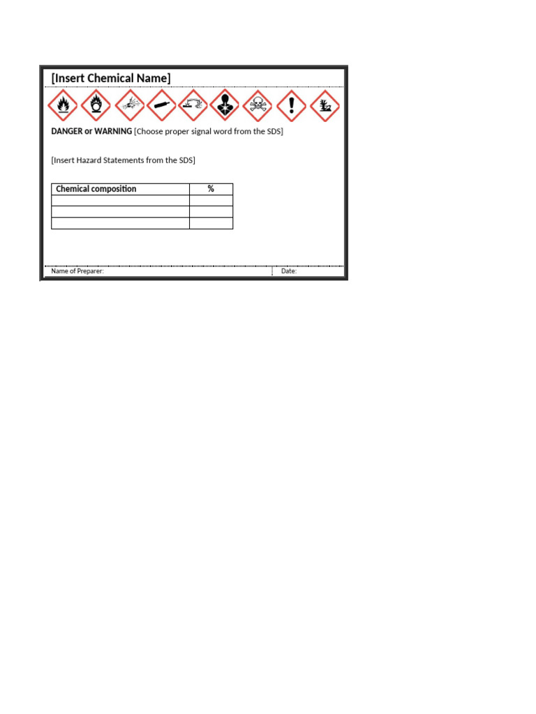 Secondary Chemical Label D Extrasmall | PDF