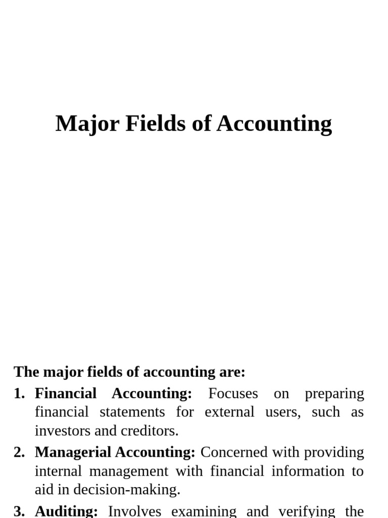 Major feild of Accounting | PDF