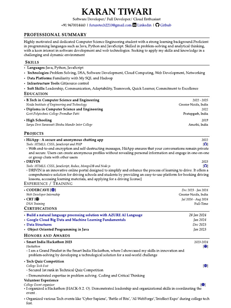 Karan CV | PDF