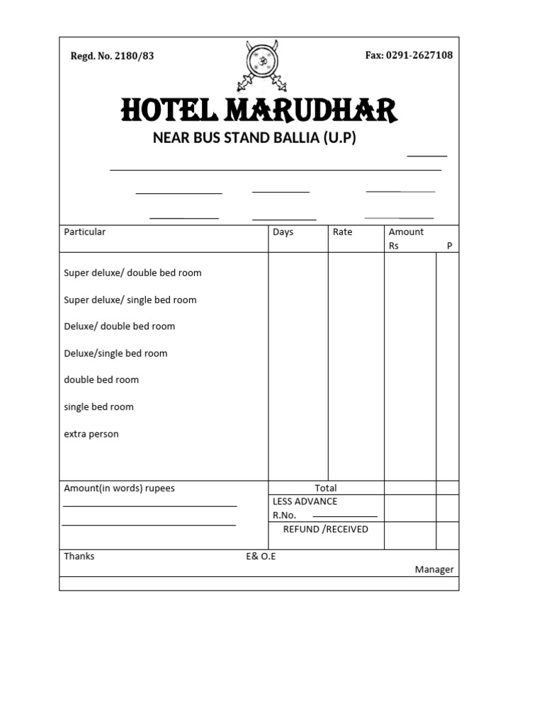 Hotel-Bill Ballia (1) | PDF