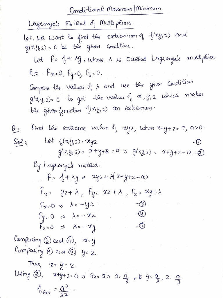 Conditional Maximum and Minimum | PDF