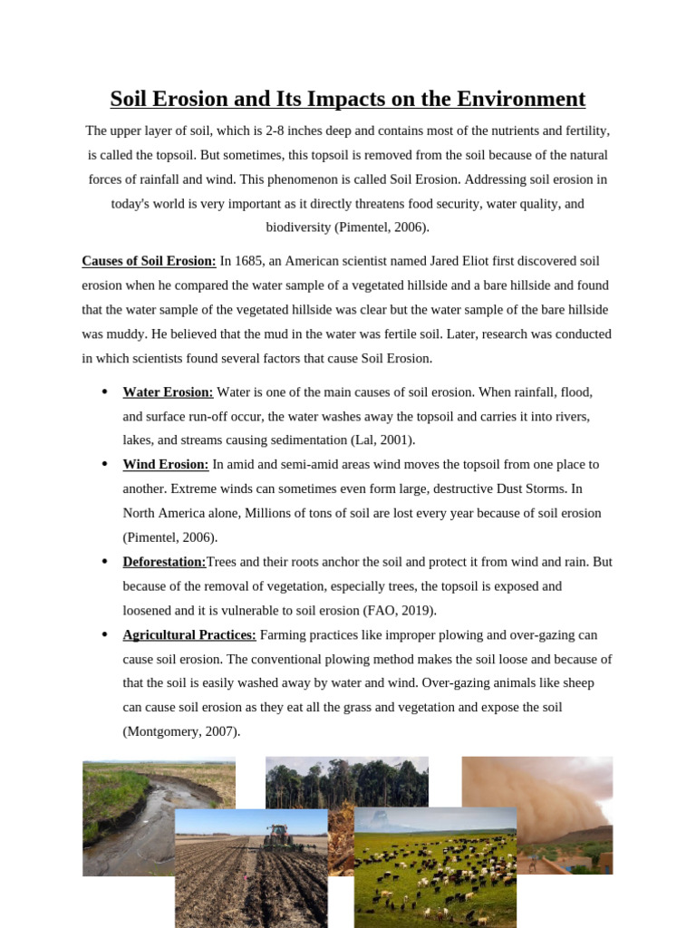Soil Erosion: Causes and Solutions | PDF | Agriculture | Erosion