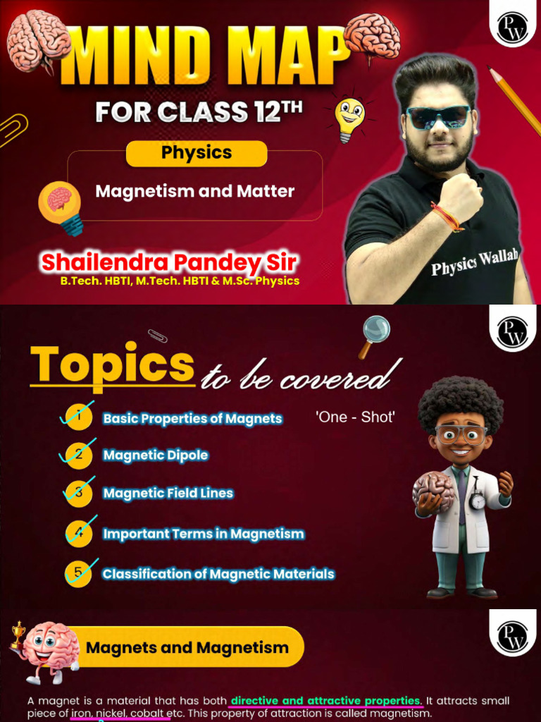 Magnetism and Matter - Class Notes - Class 12th Mind Map Series | PDF
