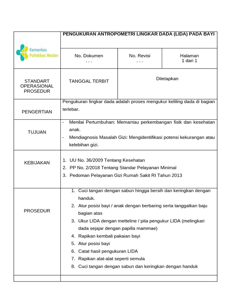 SOP Pengukuran Lingkar dada | PDF