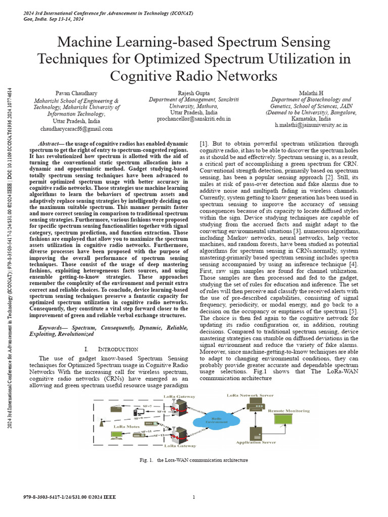 Machine_Learning_based_Spectrum_Sensing_Techniques_for_Optimized | PDF | Cognitive Radio ...