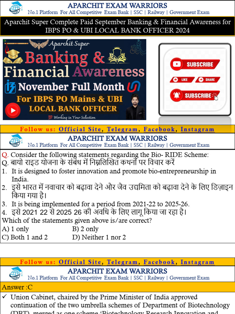 Aparchit Super Complete Paid September Banking & Financial Awareness | PDF