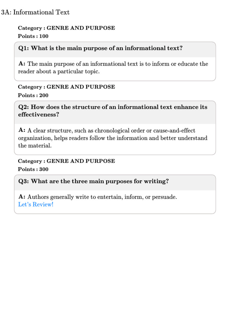 Factile - 3A - Informational Text | PDF | Information | Cognitive Science