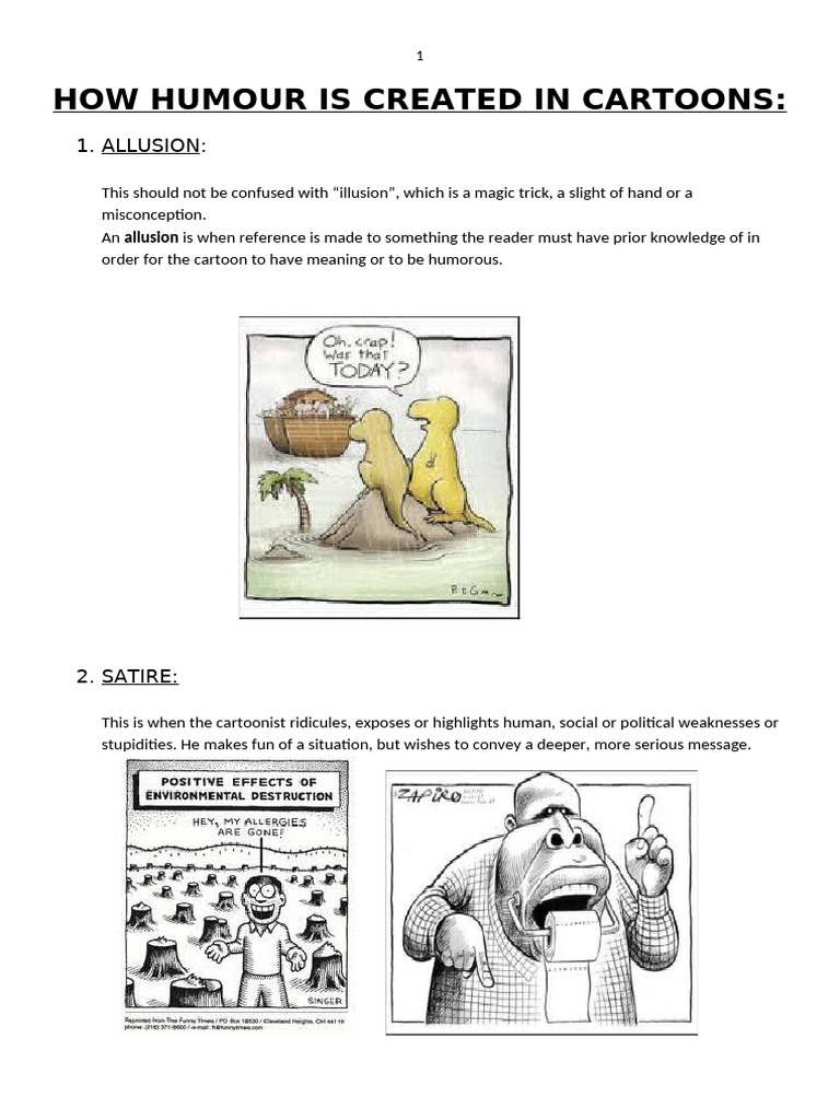 How Humour Is Created in Cartoons | PDF
