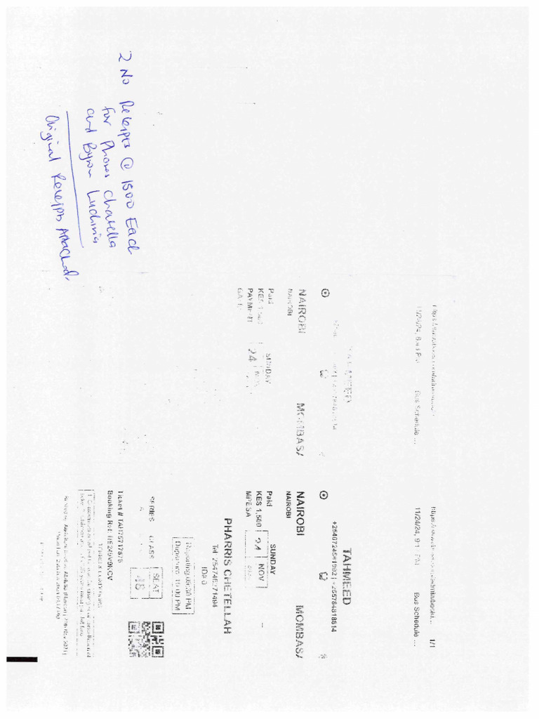 Bus Receipts 3k | PDF