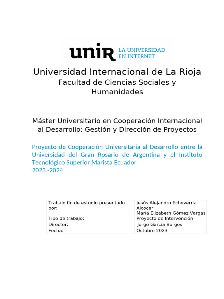 TFM Predeposito 1 | PDF | Educación más alta | Universidad