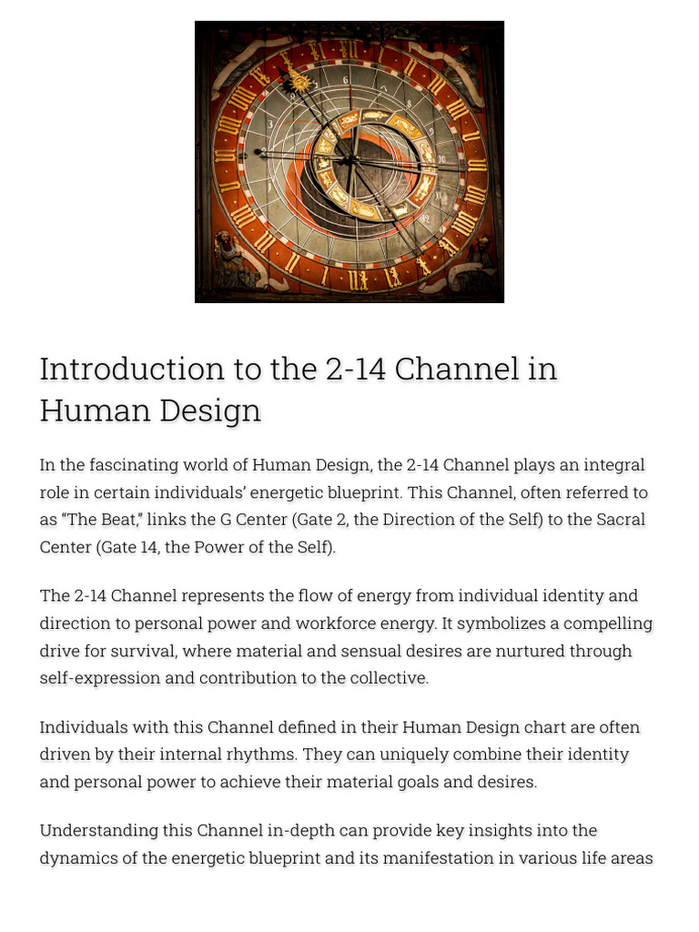 Human Design Channels - Channel 2-14 - A Human Design - Copie | PDF ...