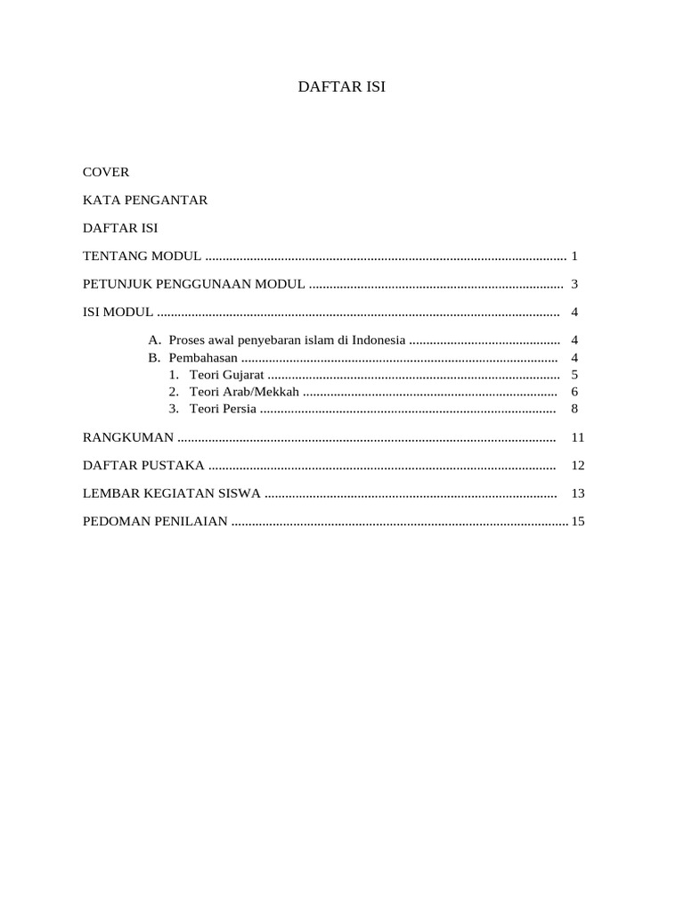 Daftar Isi Modul I | PDF