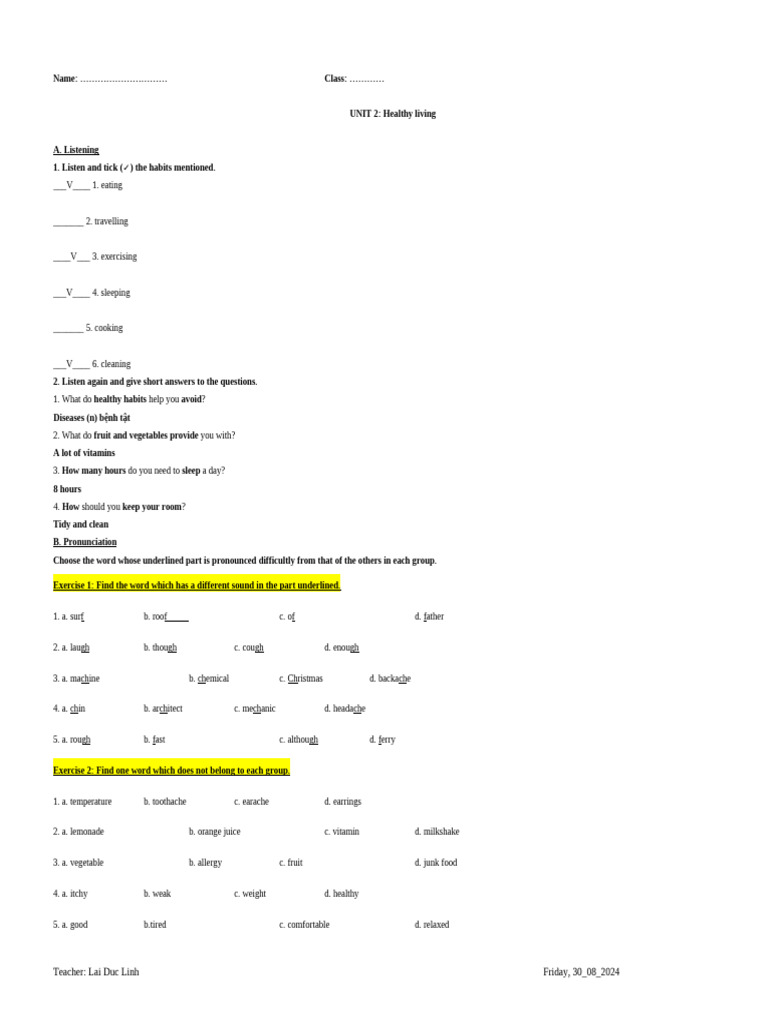 7. 30_08_keys (1) | PDF | Common Cold | Healthy Diet