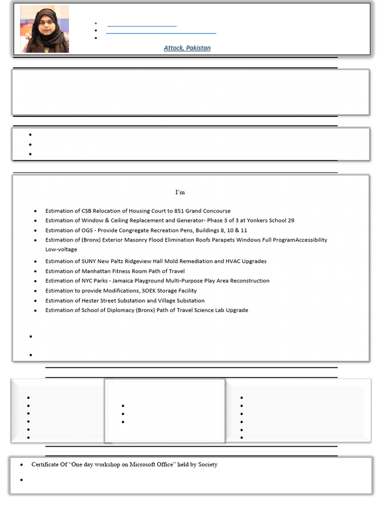 Yusaira Aynaa Resume-Estimation - Yusaira Aynaa | PDF | Engineering