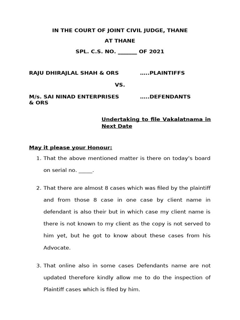 Format Ofthe Undertaking | PDF | Separation Of Powers | Common Law