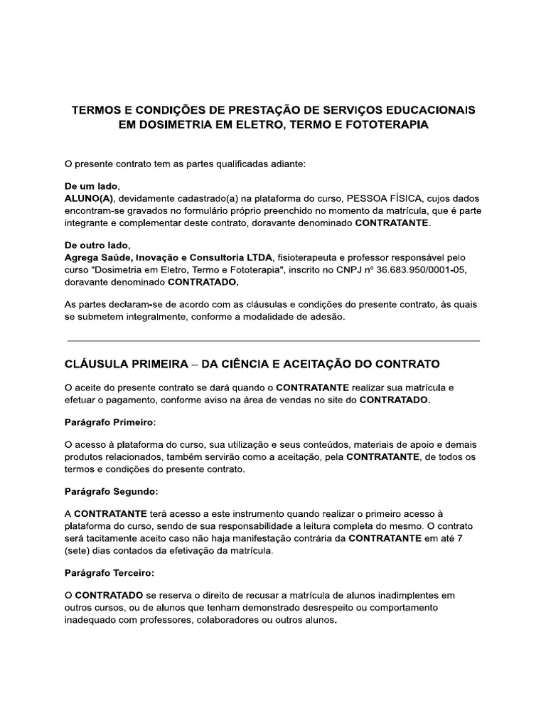 Termos e Condicoes de Uso | PDF