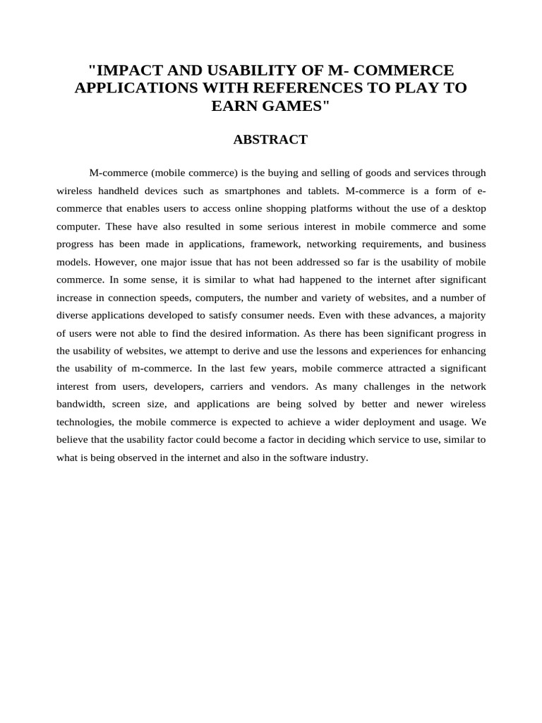 Usability Impact of M-Commerce Games | PDF | E Commerce | Business
