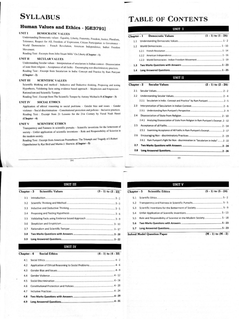 GE3791 - Unit 1 | PDF