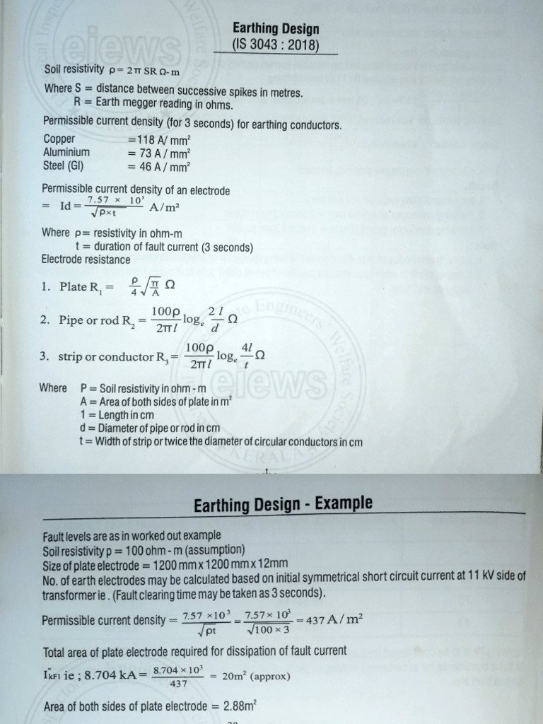 EARTHING DESIGN-(IS 3043) | PDF | Electrical Conductor | Manufactured Goods