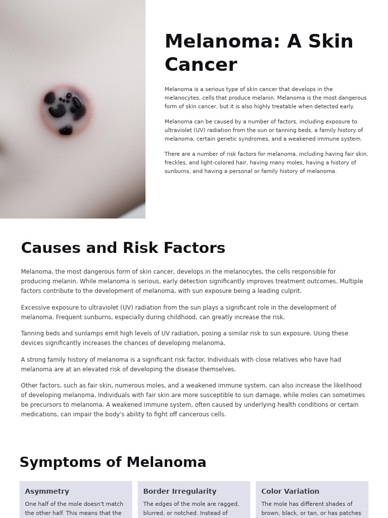 Melanoma A Skin Cancer | PDF | Melanoma | Sunscreen